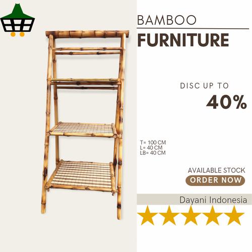 Jual Rak Bambu Susun 3 | Rak Lipat Jilbab | Rak Pameran Display Produk ...