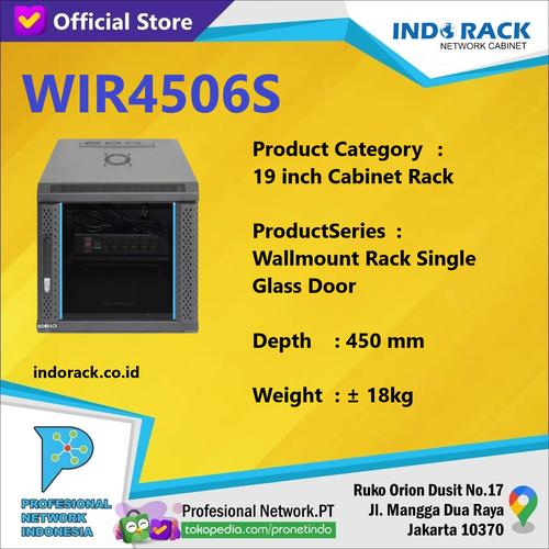 Promo INDORACK WIR4506S 6U WALLMOUNT RACK SINGLE GLASS DOOR RACK Cicil ...