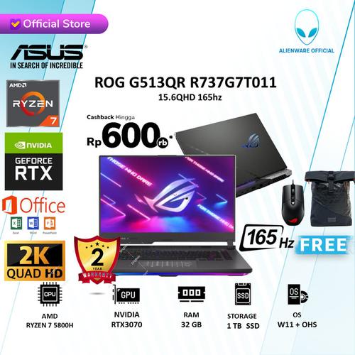 Promo ASUS ROG G513QR RTX3070 RYZEN 7 5800H 32GB 1TBSSD W11+OHS 165HZ ...