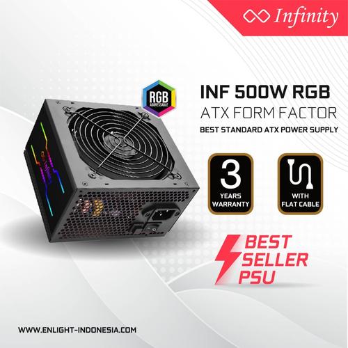 Promo PSU INFINITY 500 Watt (80+ BRONZE RGB) Powersupply Cicil 0% 3x ...
