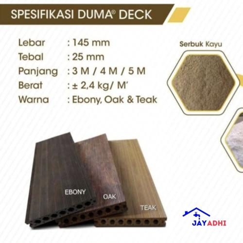 Jual WPC Papan Kayu Komposit Duma Deck - Panel Pengganti Kayu - 5m ...