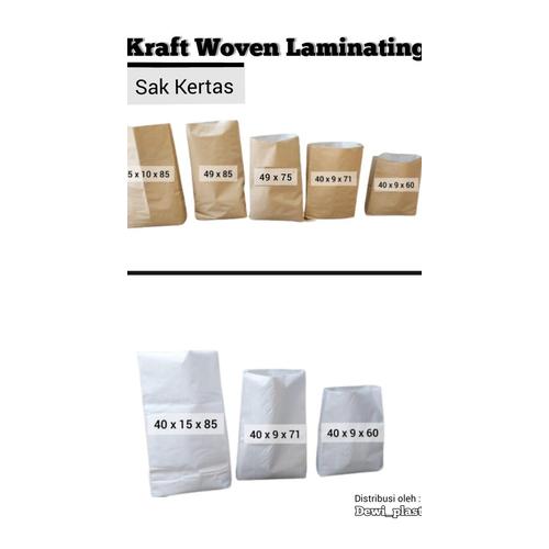 Jual kantong sak semen / kraft women laminating / paper sak uk 40 x 9 x ...