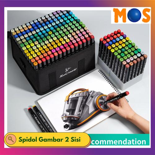 Jual 80 Pcs PREMIUM Spidol Sepidol Gambar Warna Warni 2 Sisi Art Set ...