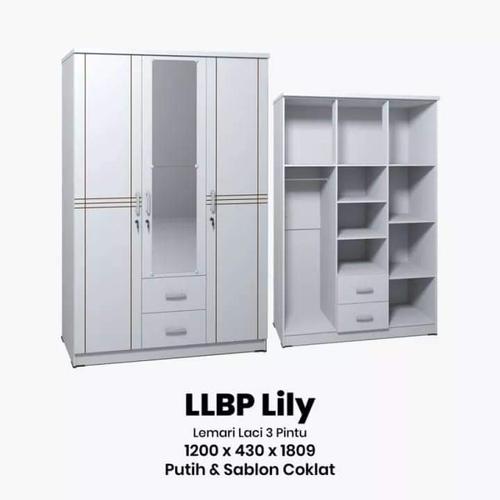 Jual Lemari Panel Olympic G Star/ Lemari Pakian 3 pintu - Laci Luar ...
