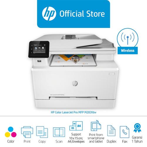 Jual HP Color LaserJet Pro MFP M283fdw Print Scan Copy Fax Wifi ...