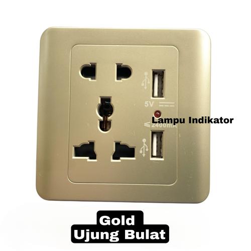 Promo Stop Kontak Colokan Listrik Dinding 2 Port Usb Changer Universal ...