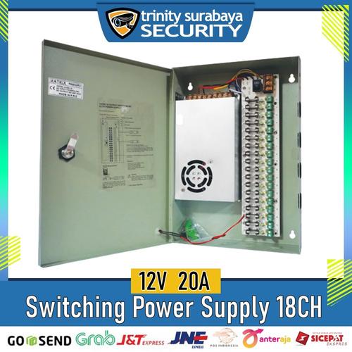 Jual PSU 20A BOX / PSU BOX Central Power Supply 12V 20A Panel BOX ...