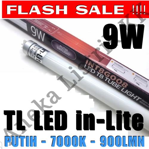Jual INLITE LAMPU TL LED 9W PUTIH 60CM NEON T8 9 W WATT IN LITE ...