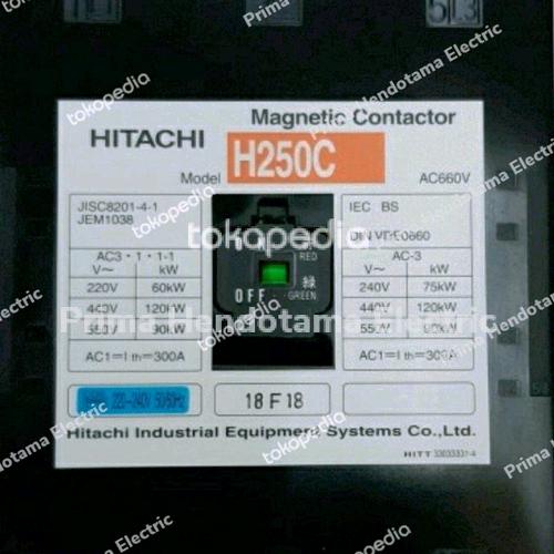 Jual Contactor Hitachi H250C 220V | Contactor Hitachi H-250C 220V ...