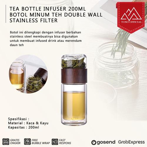 Jual TEA BOTTLE INFUSER 200ML BOTOL MINUM TEH DOUBLE WALL STAINLESS ...