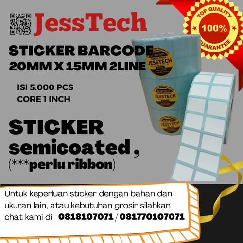 Jual STICKER BARCODE 2X1,5CM SEMICOAT UNTUK LABELING BARANG 20x15 ...