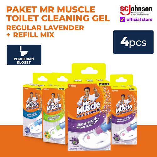 Jual Paket Mr. Muscle Toilet Cleaning Gel Regular Lavender + Refill Mix ...