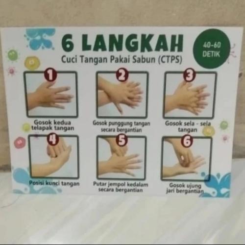 Jual Stiker 6 langkah cuci tangan SIGN RAMBU K3 SAFETY - Jakarta Utara ...