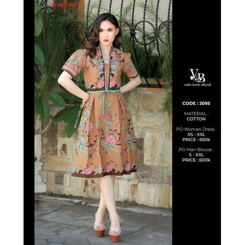 Jual Dress Batik Katun Bunga (Code : 2095) - Woman Dress, XS - Kota ...