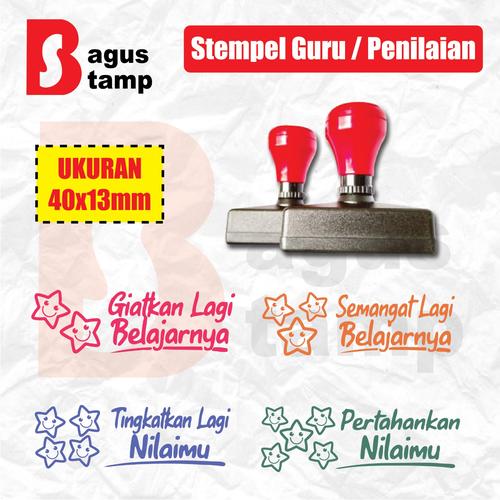 Jual Stempel Guru Penilaian SEMANGAT Teacher Stamp Rewards SD TK Anak - refill tinta5ml, Biru ...
