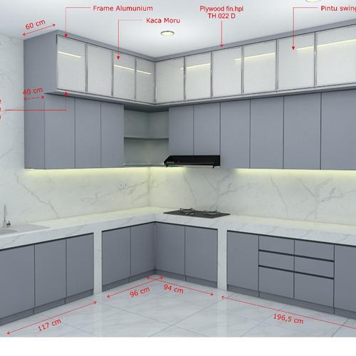 Jual kitchen set minimalis modern atas bawah murah aluminium hpl taco ...