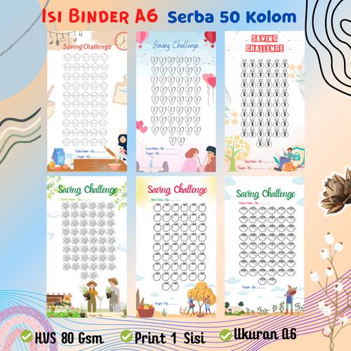 Jual Isi Binder A6 Saving Challenge / Tantangan Menabung ( Serba 50 Kolom ) - Cake - Kab. Bekasi ...