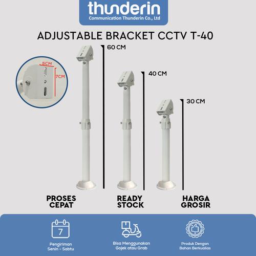 Jual Adjustable Bracket T Tiang CCTV Outdoor, Panjang 30 Cm - 60 Cm ...