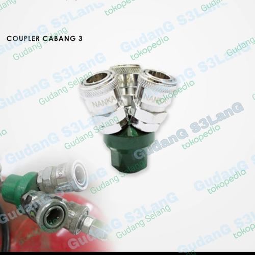Jual Quick Coupler Cabang 3 Sambungan Selang Angin Kompressor Spray Gun ...