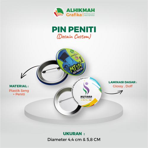 Jual Pin Peniti Custom ukuran 44mm/58mm/74mm - Pin 58 cm, Doff - Kota ...