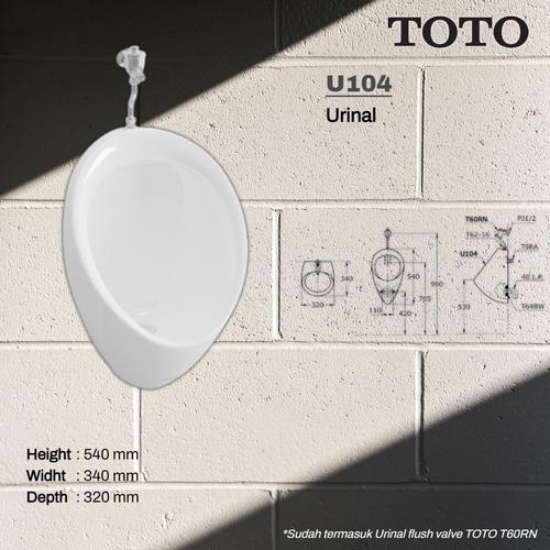 Jual Urinal TOTO U104 Complete Set / TOTO Urinoir U104 + Flush Valve ...