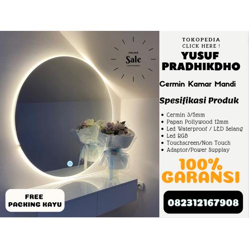 Jual Cermin Bulat LED Minimalis 5 mm - tanpa led, custom - Kab ...