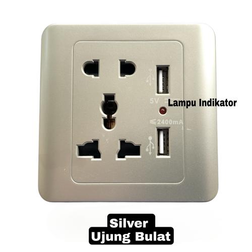 Promo Stop Kontak Colokan Listrik Dinding 2 Port Usb Changer Universal ...