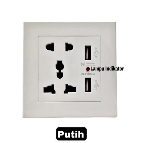 Jual Stop Kontak Colokan Listrik Dinding 2 Port Usb Changer Universal ...