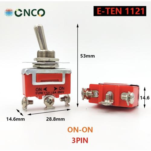 Jual E-TEN 1121 ON ON Toggle Switch Saklar Tuas 12mm SPDT 3 Pin 15A ...