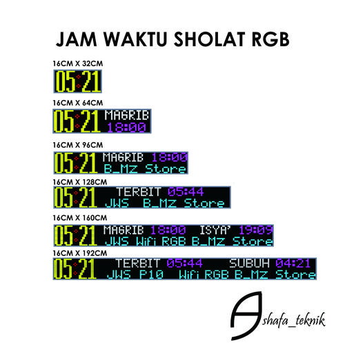 Jual jam waktu sholat digital RGB panel P10 setting wifi - Kota Pangkal ...