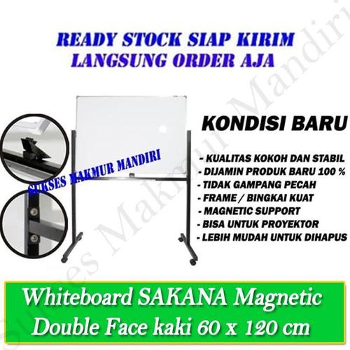 Jual Whiteboard SAKANA 60 x 120 cm Double Face - Papan Tulis White ...