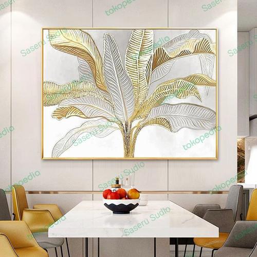 Jual Lukisan bunga tekstur minimalis modern + frame siap pajang ...