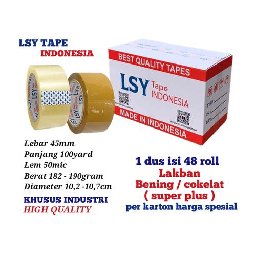 Jual lakban bening / cokelat 1 dus isi 48 roll 100yard ( super plus ...