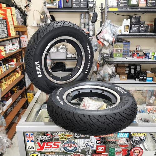 Jual Velg Tubeless Vespa R.10 ML Black Polish GS V.3 set Ban Pirelli ...