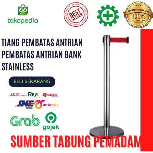 Jual Tiang pembatas antrian / Pembatas antrian bank stainless - pita ...
