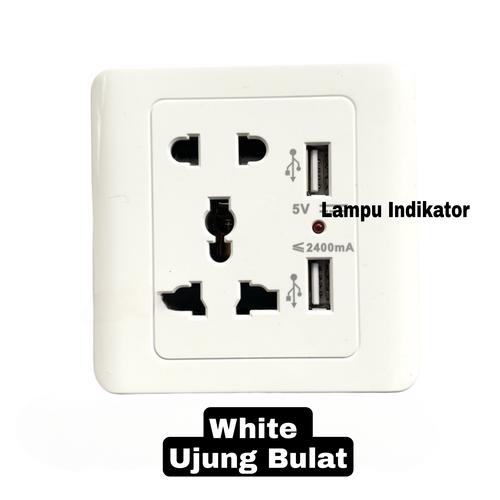 Promo Stop Kontak Colokan Listrik Dinding 2 Port Usb Changer Universal ...