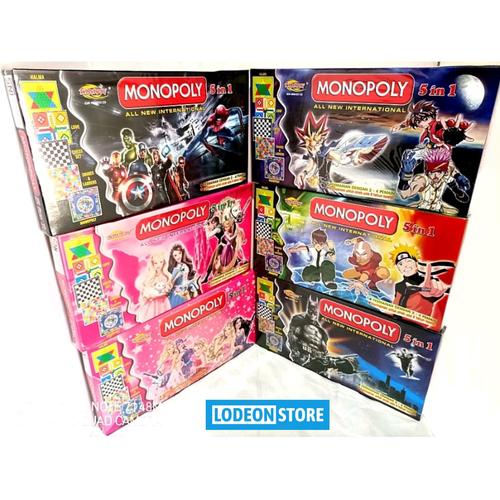 Jual Mainan Keluarga Monopoly 5 in 1 Monopoli Halma Ular Tangga Ludo ...