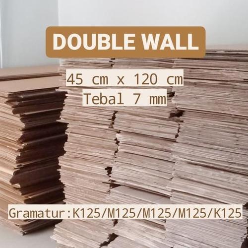 Jual karton sheet kardus lembaran double wall 45 x 120 cm, tebal 7 mm ...