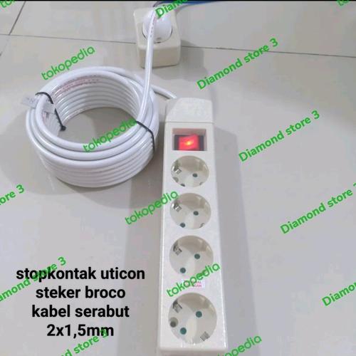 Jual UTICON Stop kontak + Kabel Rakitan / Stopkontak Uticon - 1 Meter ...
