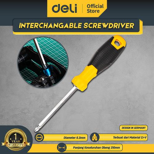 Promo Deli 2-in-1 Screwdriver / Obeng 2 in 1 Kombinasi + - Bolak Balik ...