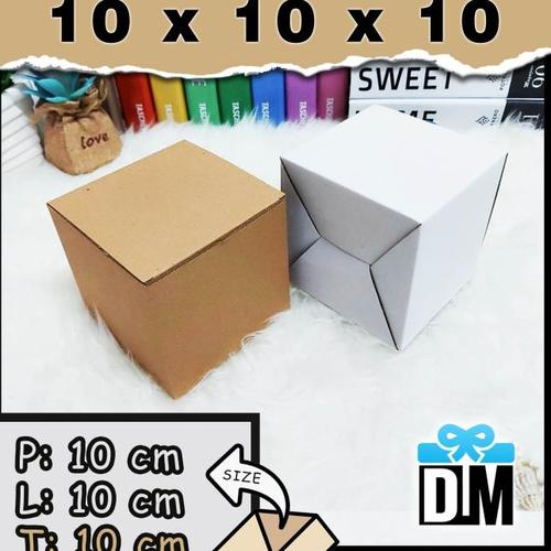 Jual kardus 10 x 10 x 10 cm dus box 10x10x10 cm kotak packing putih ...