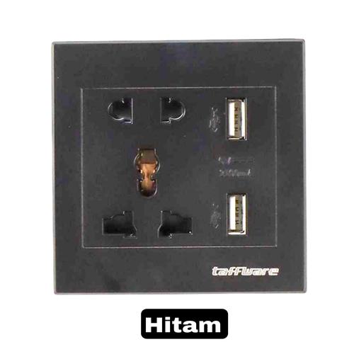 Jual Stop Kontak Colokan Listrik Dinding 2 Port Usb Changer Universal ...