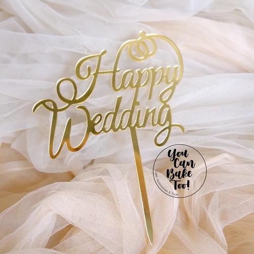 Jual Topper Happy Wedding - Jakarta Barat - You Can Bake Too | Tokopedia