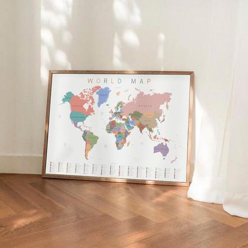 Jual BEST PETA DUNIA - POSTER EDUKASI ANAK - WORLD MAP - KIDS WALL ART ...