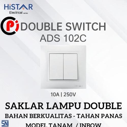 Jual HISTAR ADS202W Saklar Lampu Double Model Tanam Inbow Mounting ...