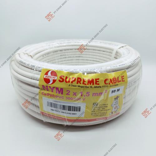 Jual Kabel Supreme Cable NYM 2x1.5 mm Tunggal Putih Roll 50M - Kota ...