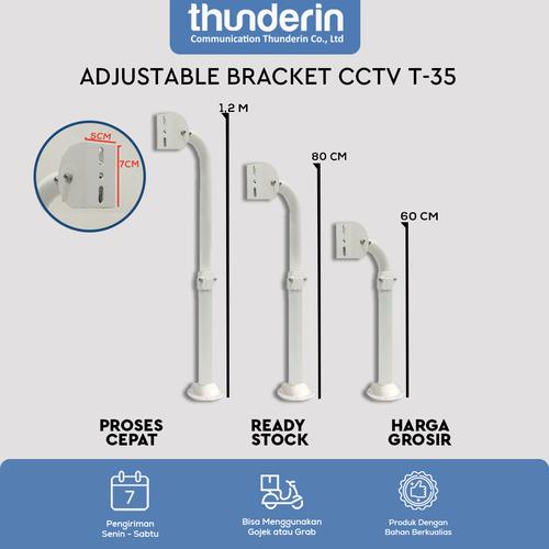 Jual Adjustable Bracket Tiang L CCTV, Ukuran 60 cm- 1,2 meter - 60 ...