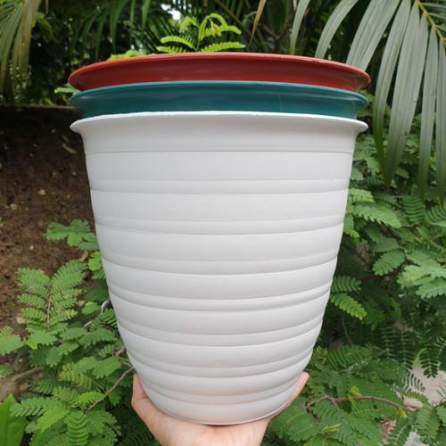 Jual Pot bunga model tawon putih pirus tirus 25 - SS Merah Bata - Kab ...