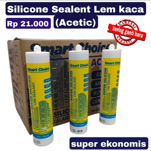 Jual Sealent Silicone Lem Kaca Acetic Putih Hitam Bening - Putih ...