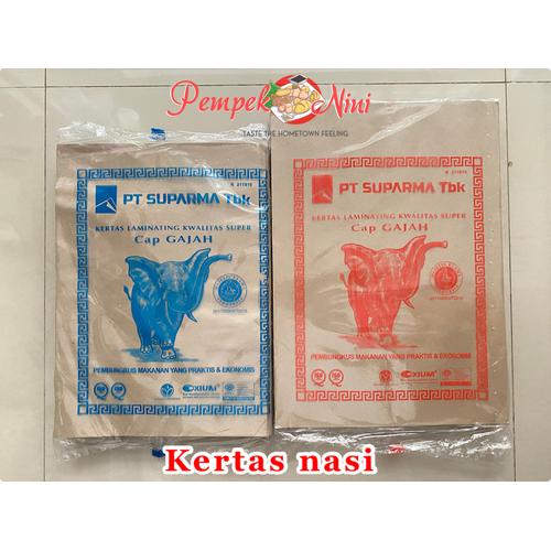 Jual Kertas Nasi Coklat Cap Gajah Biru Pink Merah banyak tebal 250 ...